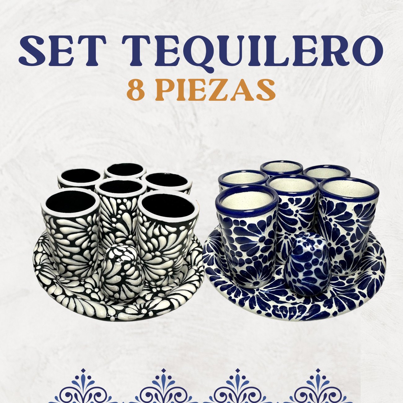 Set Tequilero 8 Piezas - Talavera y Artesanias By Talavera Salazar