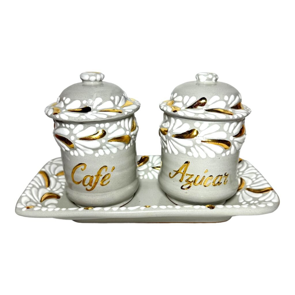 Set Azucar Y Cafe Con Charola Fondo Tradicional Con Blanco Mik Cenefa Y ...