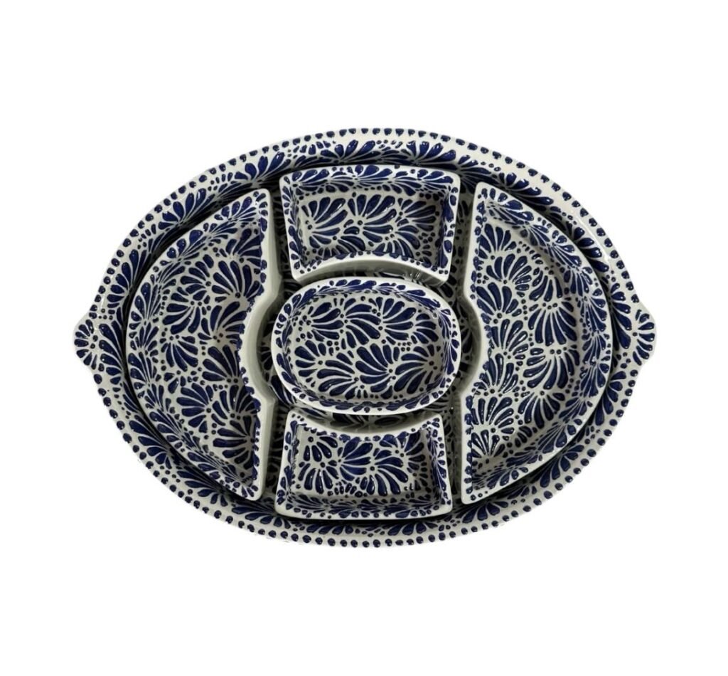 Botanero Ovalado Fondo Tradicional Azul Mik - Talavera y Artesanias By ...